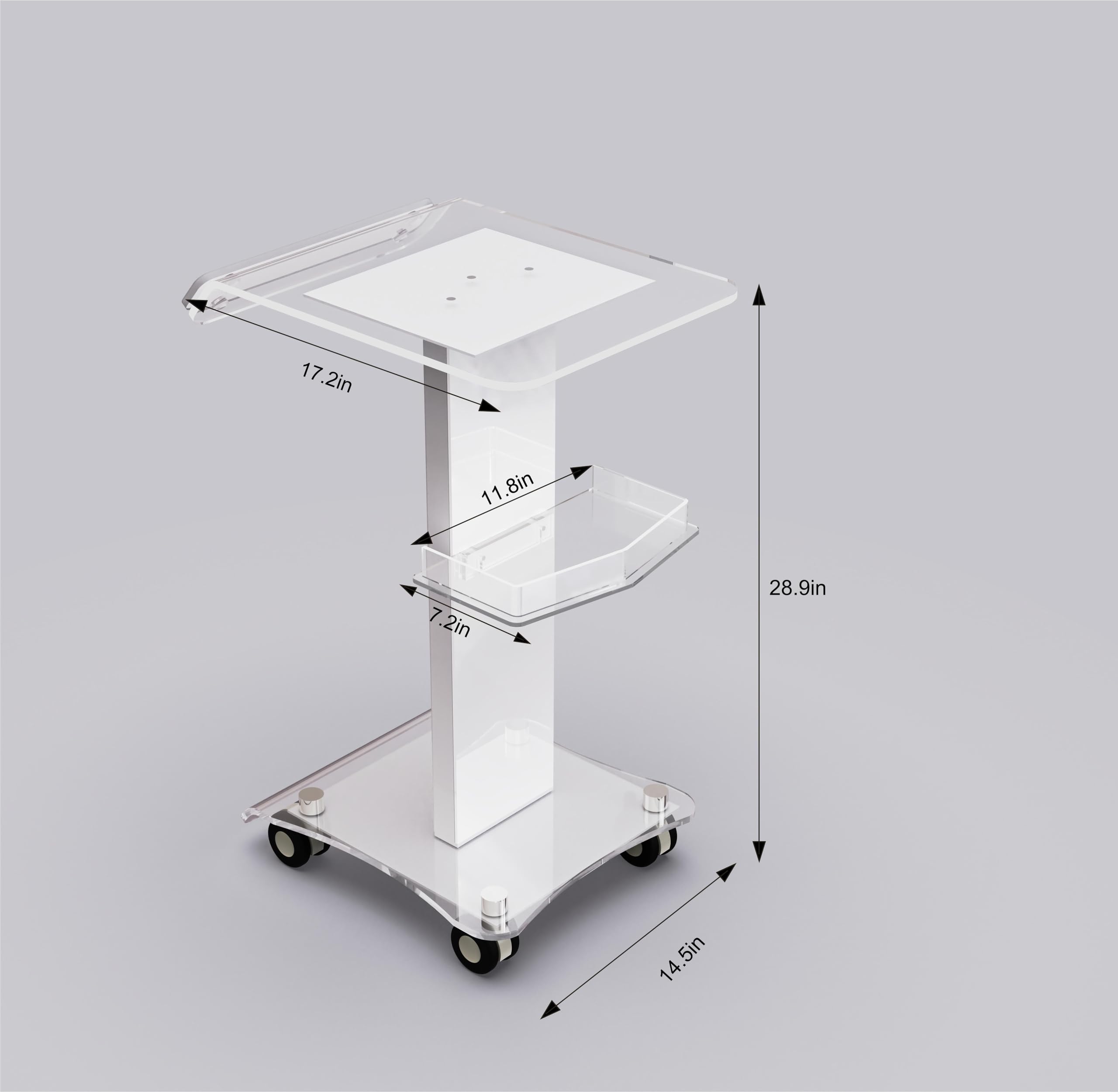 Acrtmatic Acrylic Modern Medical Trolley with Wheels for Dental Clinic 、Beauty Salon - Fashionable, Practical and Multi-Functional, Improve The Beauty Experience