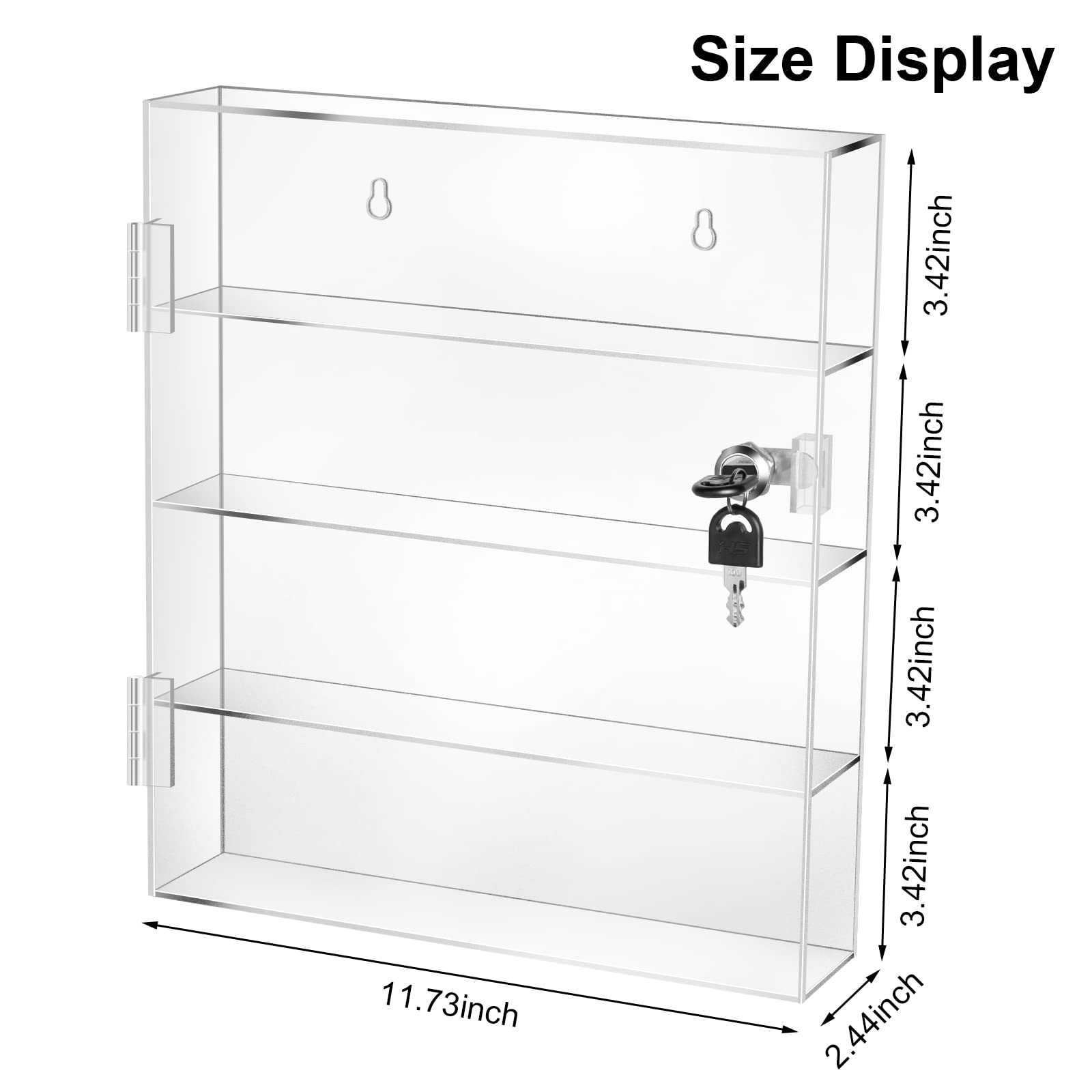 Acrylic Display Case, Clear Display Cabinet for Mini Funko Pop Figures, 4 Layer Locking Display Case Wall Mounted or Desktop Suitable Mini Toys, Collections or Stone