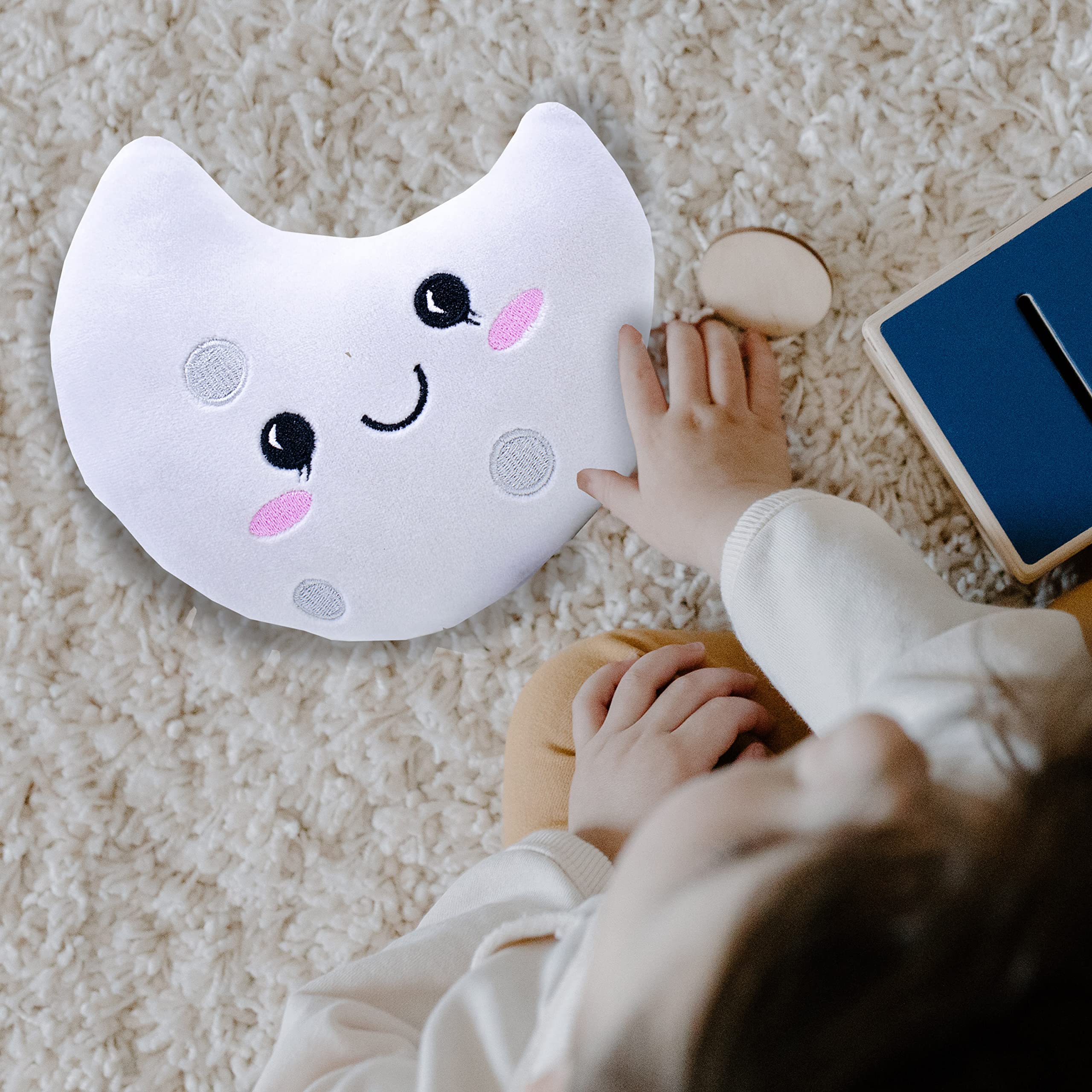 KINREX Grey Moon Plush Stuffed Toy - Kid Stuffed Star Toy - Measures 6.5" β 16.5 cm.