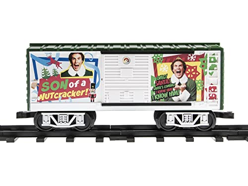 Lionel Battery-Operated Elf Toy Train Set with Locomotive, Train Cars, Track & Remote with Authentic Train Sounds, & Lights for Kids 4+