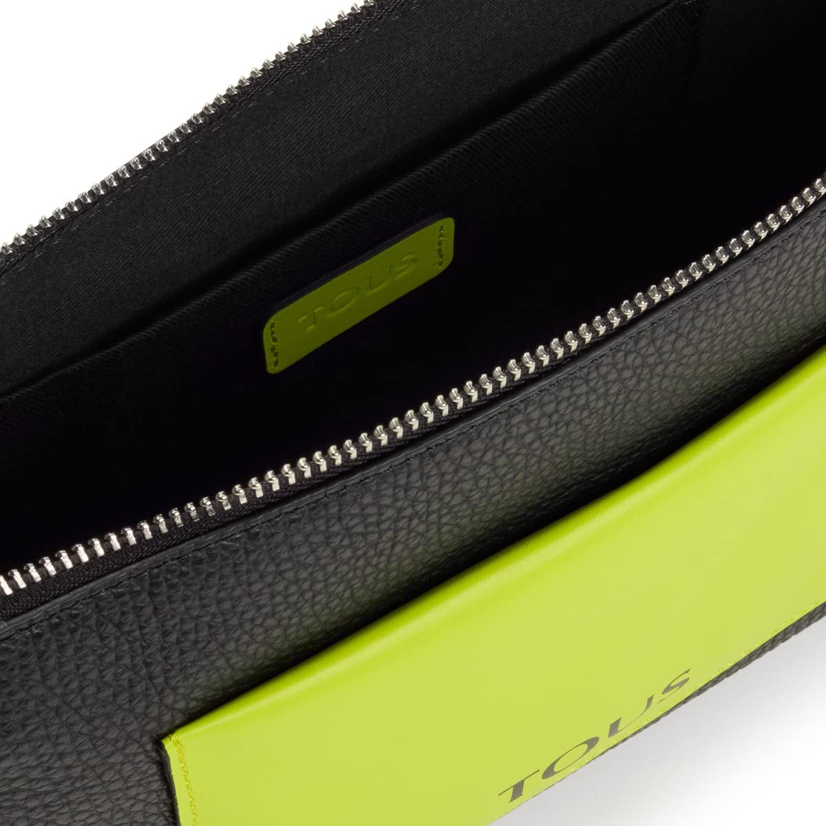 TOUS Empire crossbody bag small black and lime leather