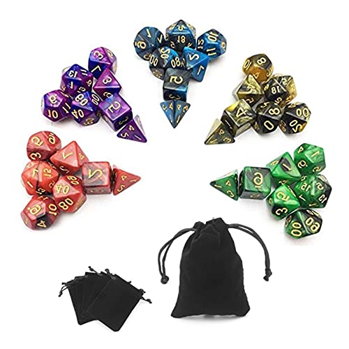 SUWEILE SZSZ 49 Pcs Resin Assorted Polyhedral Dices with Pouch for DND RPG MTG Game Toys D4 D6 D8 D10 D% D12 D20 0212