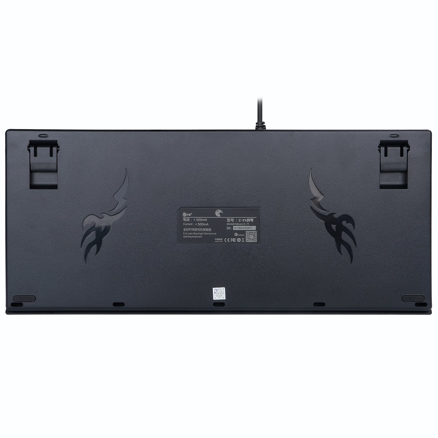 HUO JI E-Element Mechanical Eagle Z-77 Programable RGB Backlit Mechanical Gaming Keyboard with DIY Blue Switches, 88 Keys Anti-Ghosting,UK Layout, Black