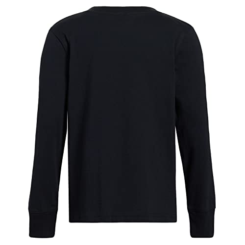 adidas Boys' Long Sleeve Cotton Graphic T-Shirt, Black Multi Football, 4T