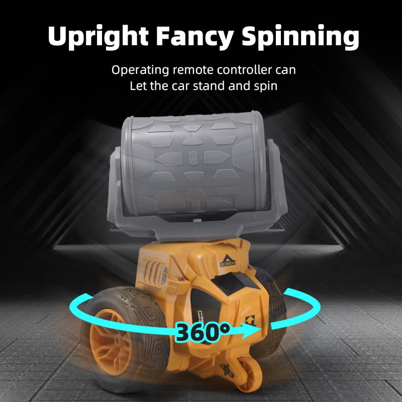 RC Drift Road Roller Car Remote Control Car Construction Vehicle Truck Toys, Road Planer Stunt Car Exquisite Simulation Car with Headlight for Kids 4-7 Boys 8-12 Adluts and Decoration for House