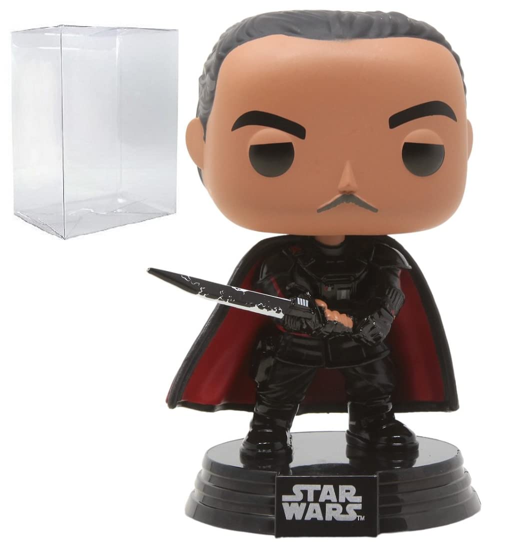 POP Star Wars: The Mandalorian - Moff Gideon with Darksaber Funko Pop! Vinyl Figure (Bundled with Compatible Pop Box Protector Case), Multicolor, 3.75 inches