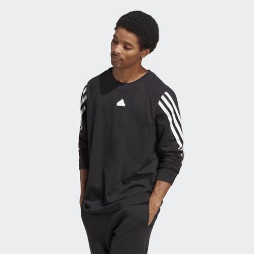 adidas Men's Future Icon 3-Stripes Long-Sleeve, Black, XX-Large