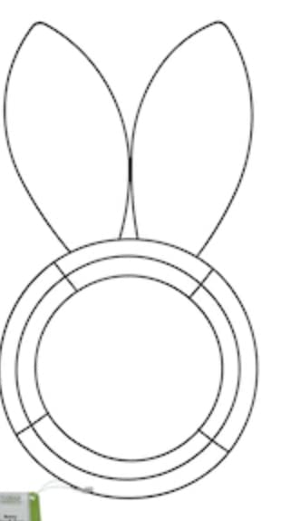 TDST Bundle of 2 Floral Garden Egg Shaped (1) and Bunny Shaped (1) Wired Metal Wreath Frame with Ties for Crafts Form for Spring for Front Door Bonus Scented Aziza, Black