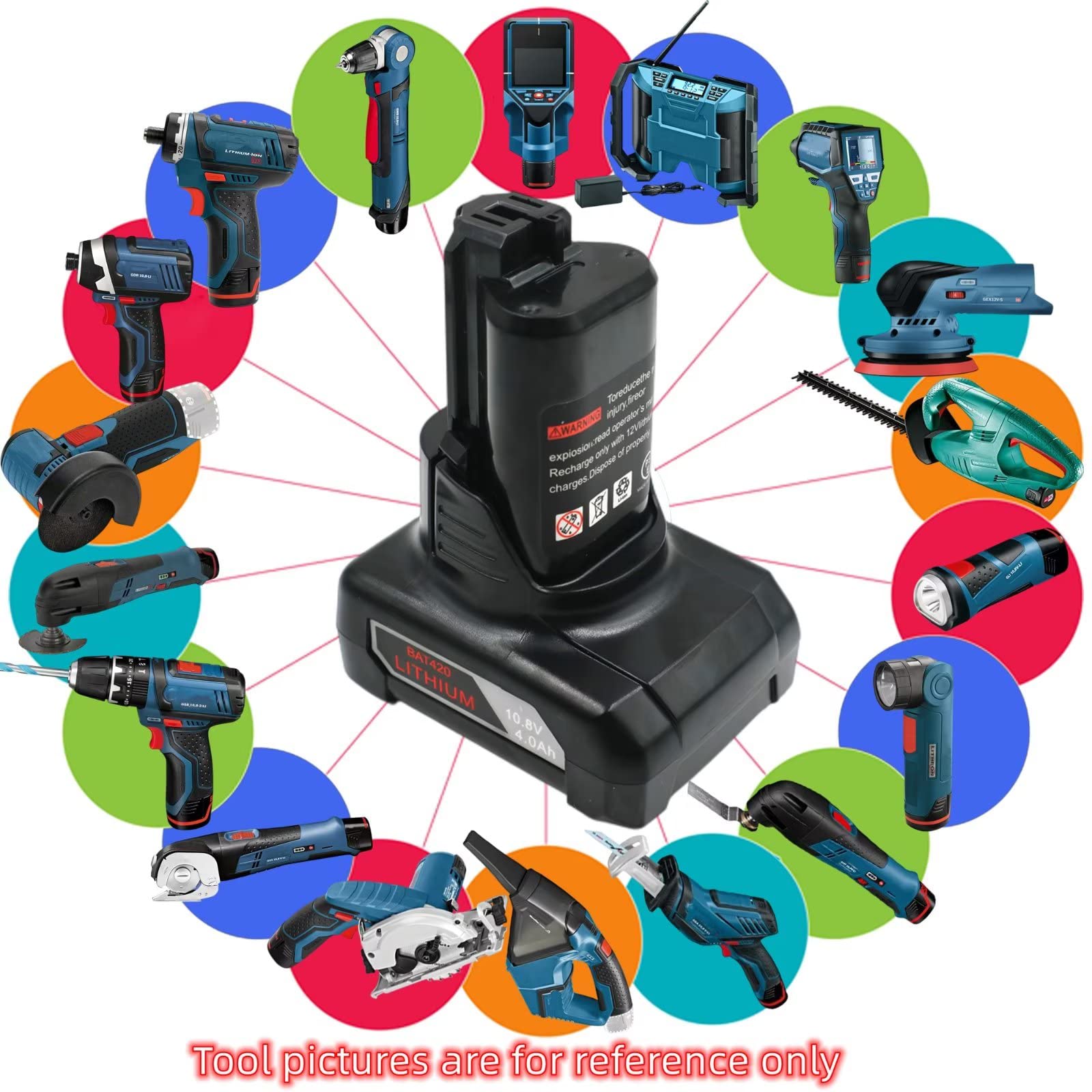 Taurus King Compatible with Bosch 12 Volt Lithium ion Battery 4.0Ah 4000mAh Suitable for 12V Li-ion Electrical Tools Replaceable Batteries