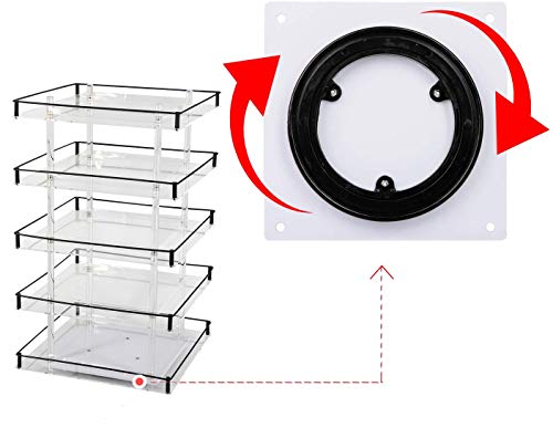 J JACKCUBE DESIGN Nail Polish Organizer, 5 Tier Acrylic 360 Rotating Display Rack Stand Makeup Cosmetics Storage Box Carousel Shelf with Black Iron Guard, Hold Up to 310 – MK302-5