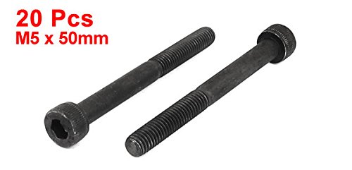 uxcell M5 x 50mm 12.9 Alloy Steel Hex Socket Head Cap Screw Bolt Black 20pcs