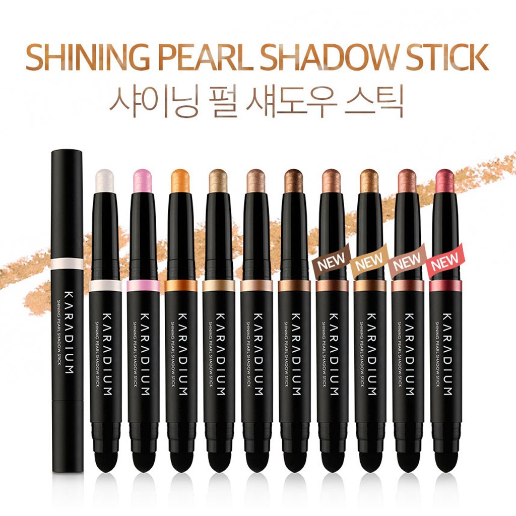 KARADIUM Shining Pearl Smudging Eye Shadow Stick 1.4g (#2 Ice pink) - Waterproof Long Lasting Daily Eye Makeup Eye Shadow Stick - Creamy Texture, Easy to Draw - Hypoallergenic for Sensitive Eyes