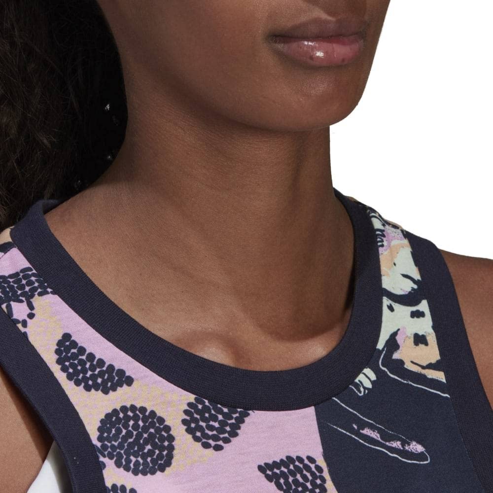 adidas Women's Farm Rio All Over Print Tank Dress, Legend Ink/White XX-Large