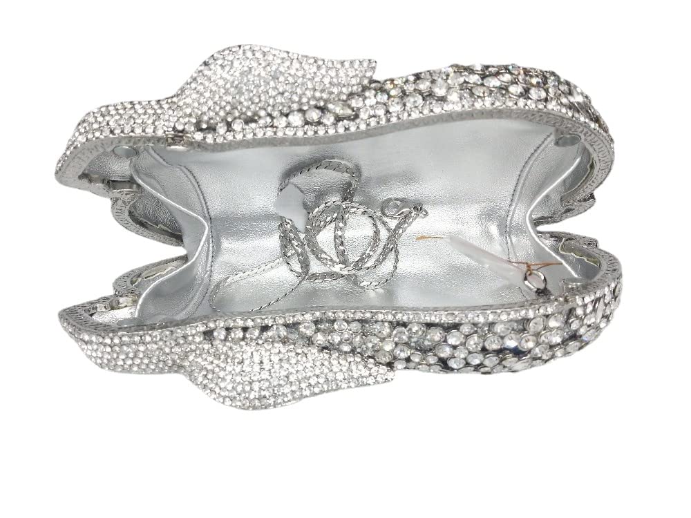 Rabbit Bunny Women Crystal Evening Bags and Clutches Formal Party Dinner Rhinestone Minaudiere Purse and Handbag (A)