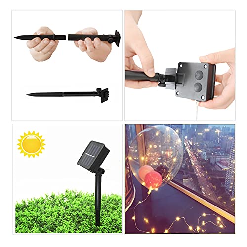HJHSH Outdoor Solar String Lights, Decorative Lighting Warm White with 8 Modes Festival Lighting Waterproof Multi-Coloured for Patio Home Garden Christmas Parties (Length : 32m, Light : Warm Light)