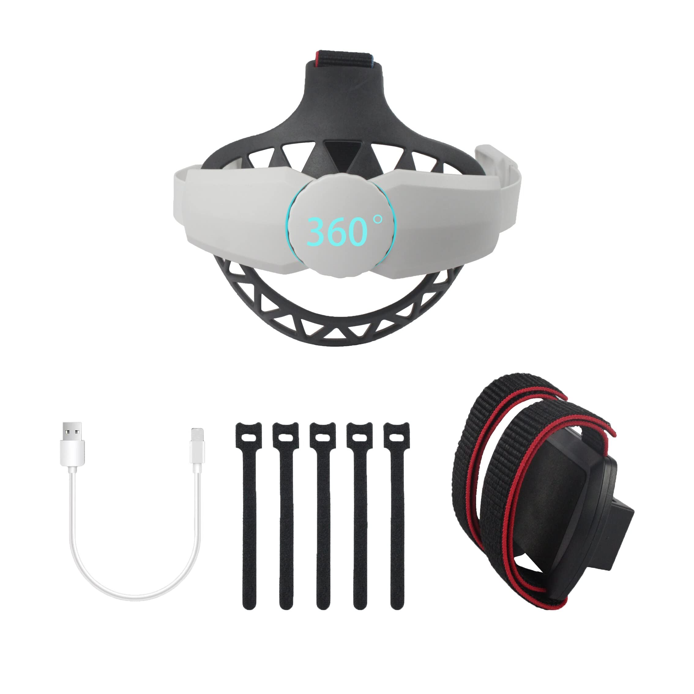Adjustable Head Strap for Quest 2 VR Glasses Gaming Helmet Headband Reduced Pressure with Power Bank Straps Long-Lasting Battery Life