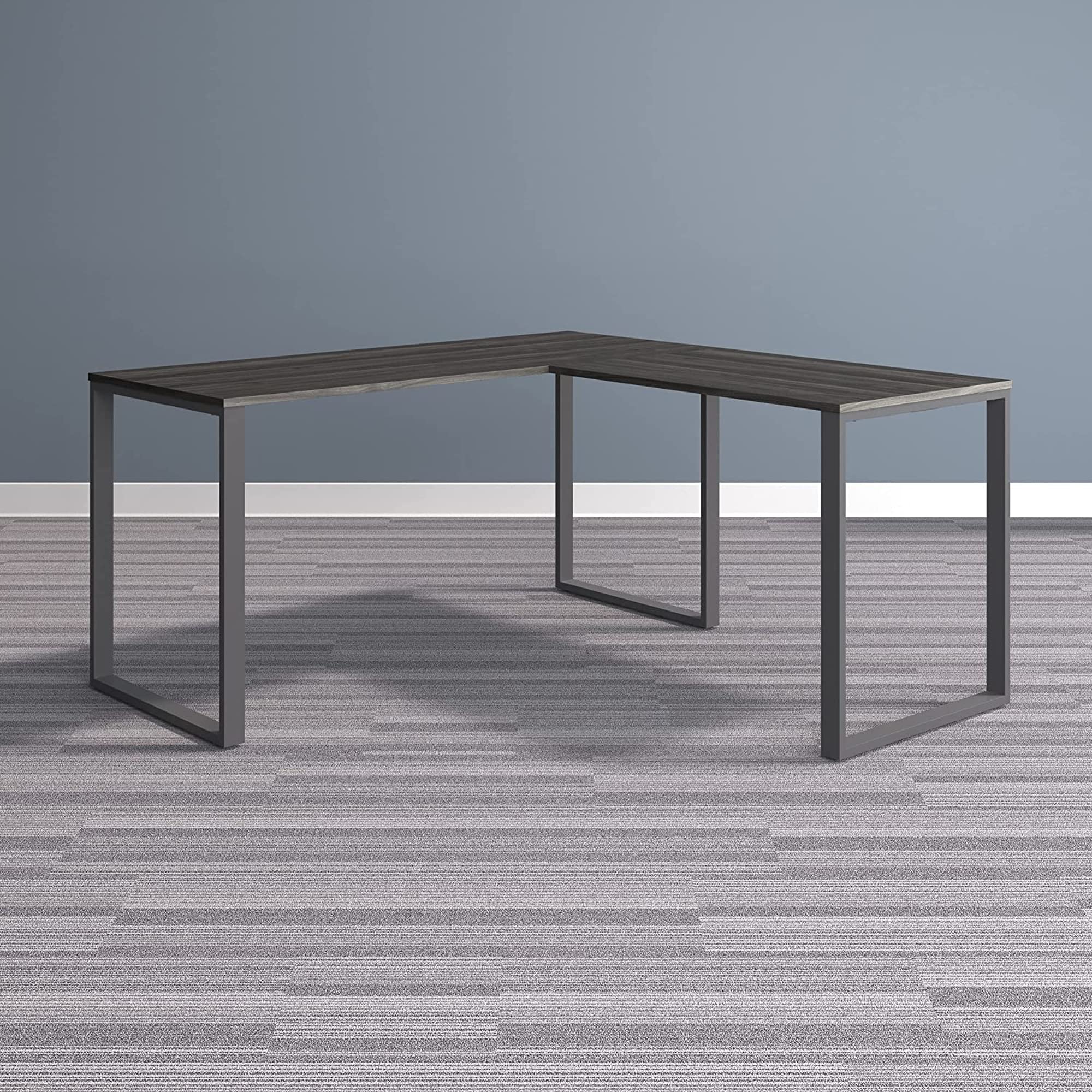 HON Basyx L-Shape Corner Computer Desk, Gray