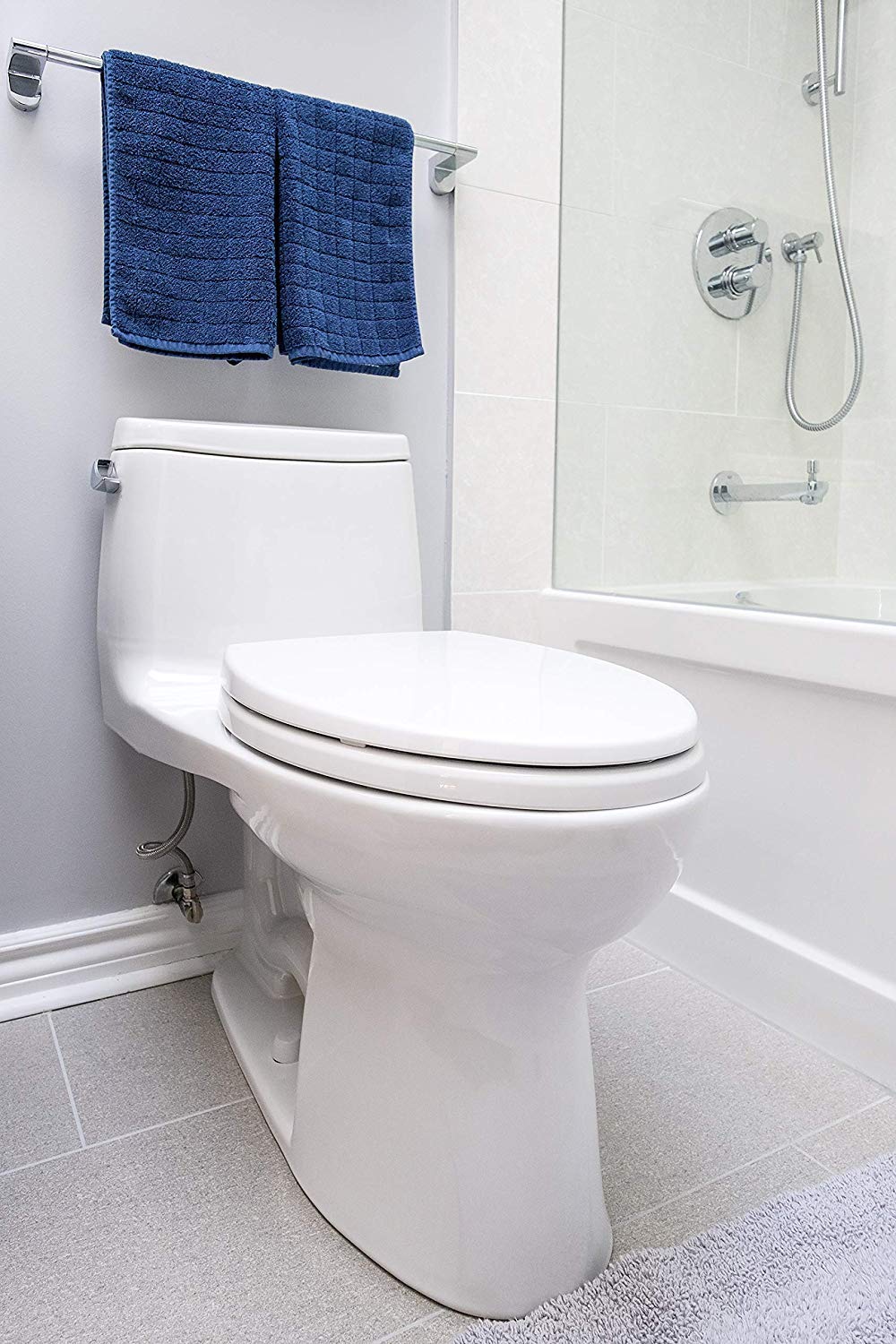 DANCO Universal Stick On Toilet Seat Bumpers Kit | Strong Self-Adhesive Pads | Rubber Replacement Bumpers | White | 4 Pack (10062)