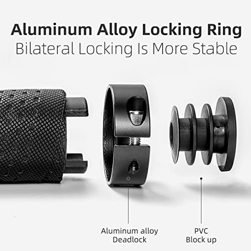 AECBUY MTB Bike Handlebar Grips PP Wrapped Anti-Slip Comfortable Aluminum Alloy Ring Lock Bicycle Grips Cycling Accessories,Black