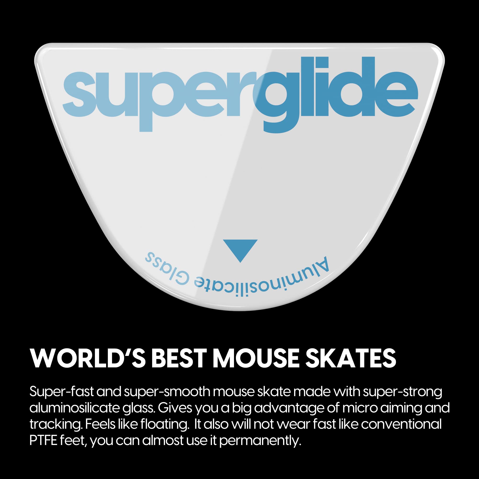 Superglide - Fastest and Smoothest Mouse Feet/Skates Made with Ultra Strong Flawless Glass Super Fast Smooth and Durable Sole for Logitech G303 Shroud [White]