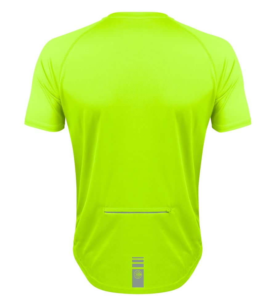 AERO|TECH|DESIGNS | Men's Tech Cycling Tee | Performance Biking T-Shirt | Safety Yellow | Tall Fit | 4X-Large