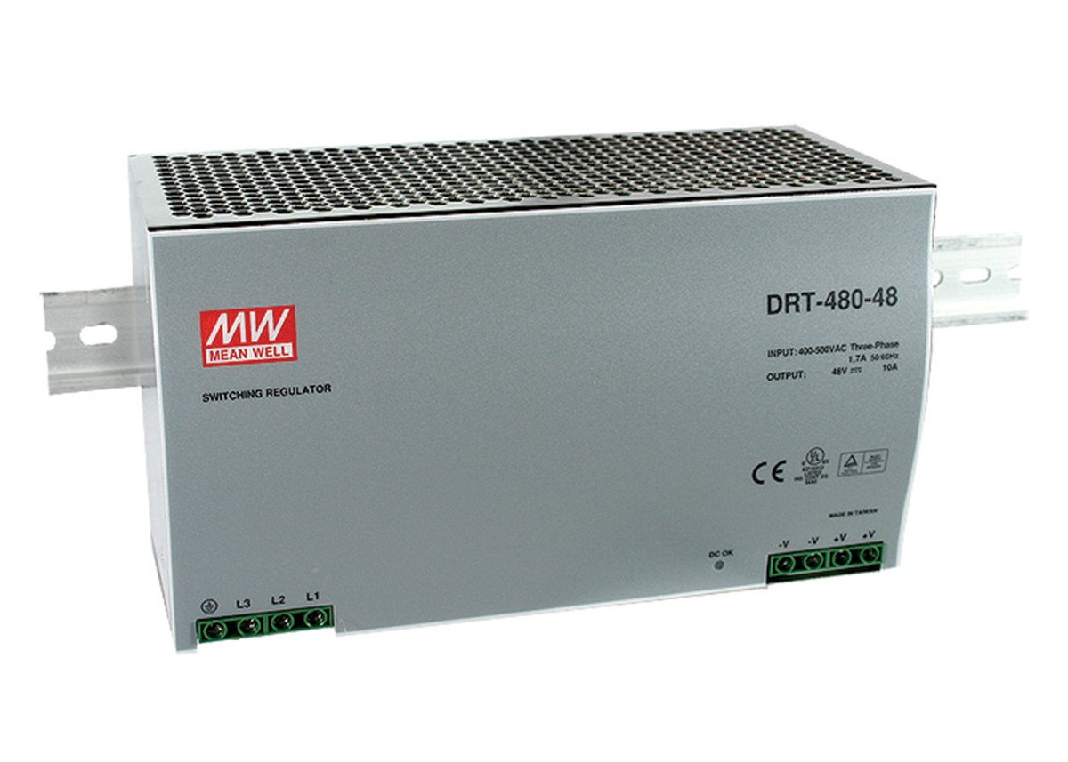 Mean Well DRT-480-48 48V 10A 480W Single Output Industrial DIN RAIL Power Supply