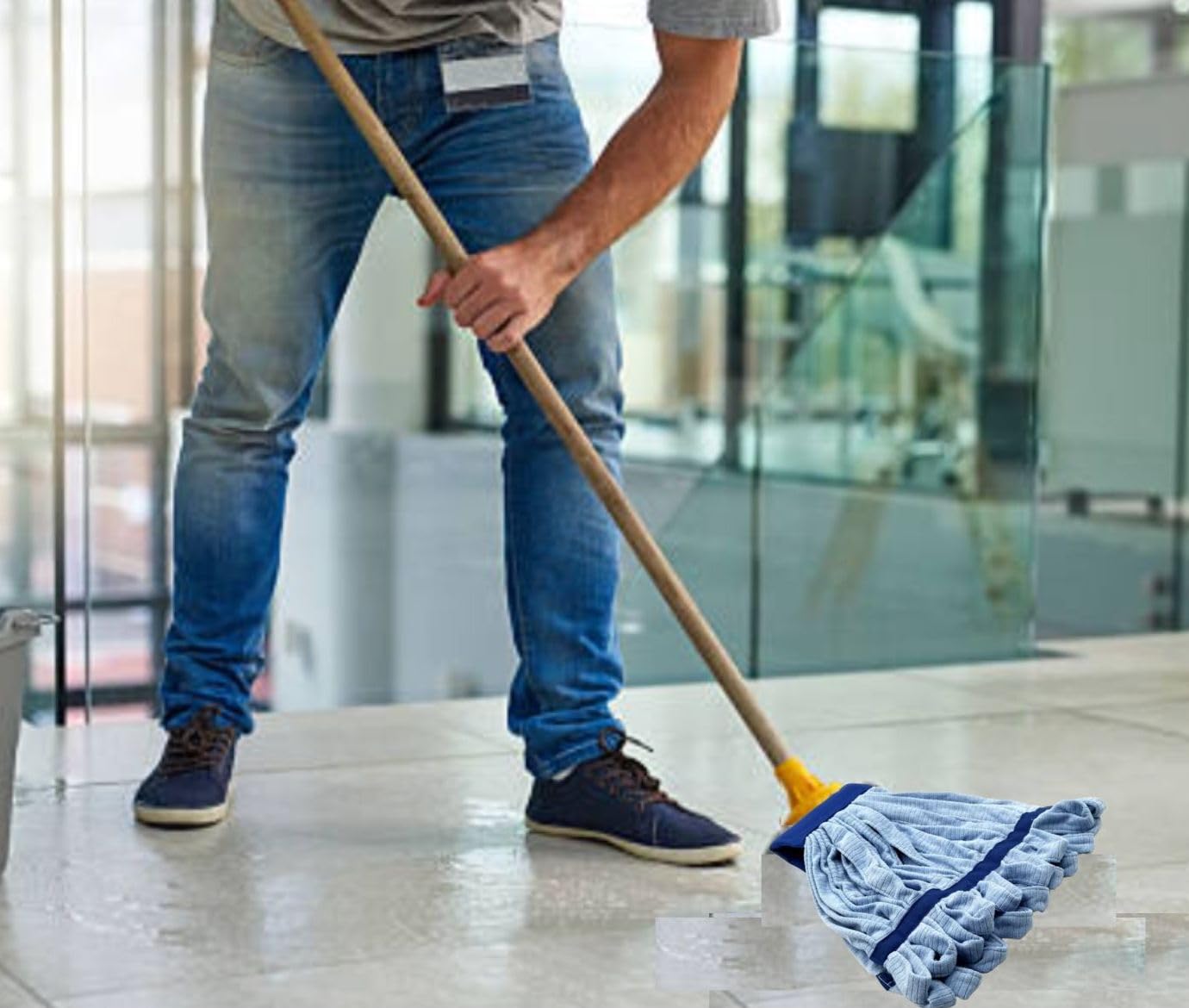 AGS Commercial Microfiber Mop Head - Microfiber Mop Head Replacements - Commercial Mop - Microfiber Mops for Floor Cleaning - Mop Heads - Micro Fiber Mop - Trapeadores (AGSMFM10)