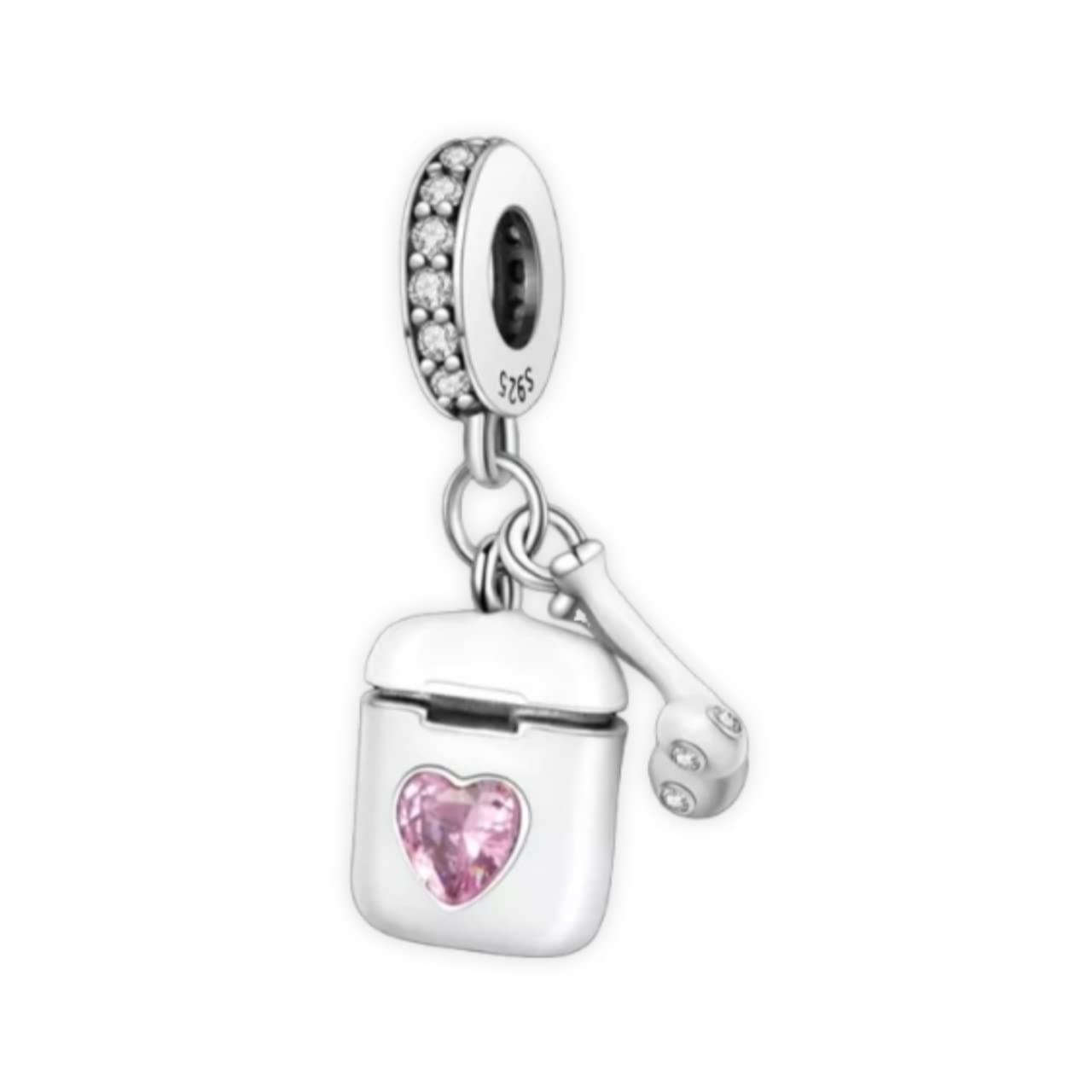 Airpods Dangle Charm Music 925 sterling silver for necklace bracelet fits Pandora