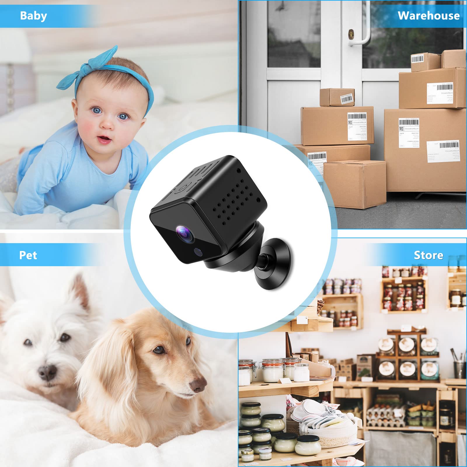 AiTechny Mini Spy Camera 1080P Hidden Camera Portable Security Camera with Phone App, Motion Detection, Night Vision for Indoor with 32GB Micro SD Card (black)