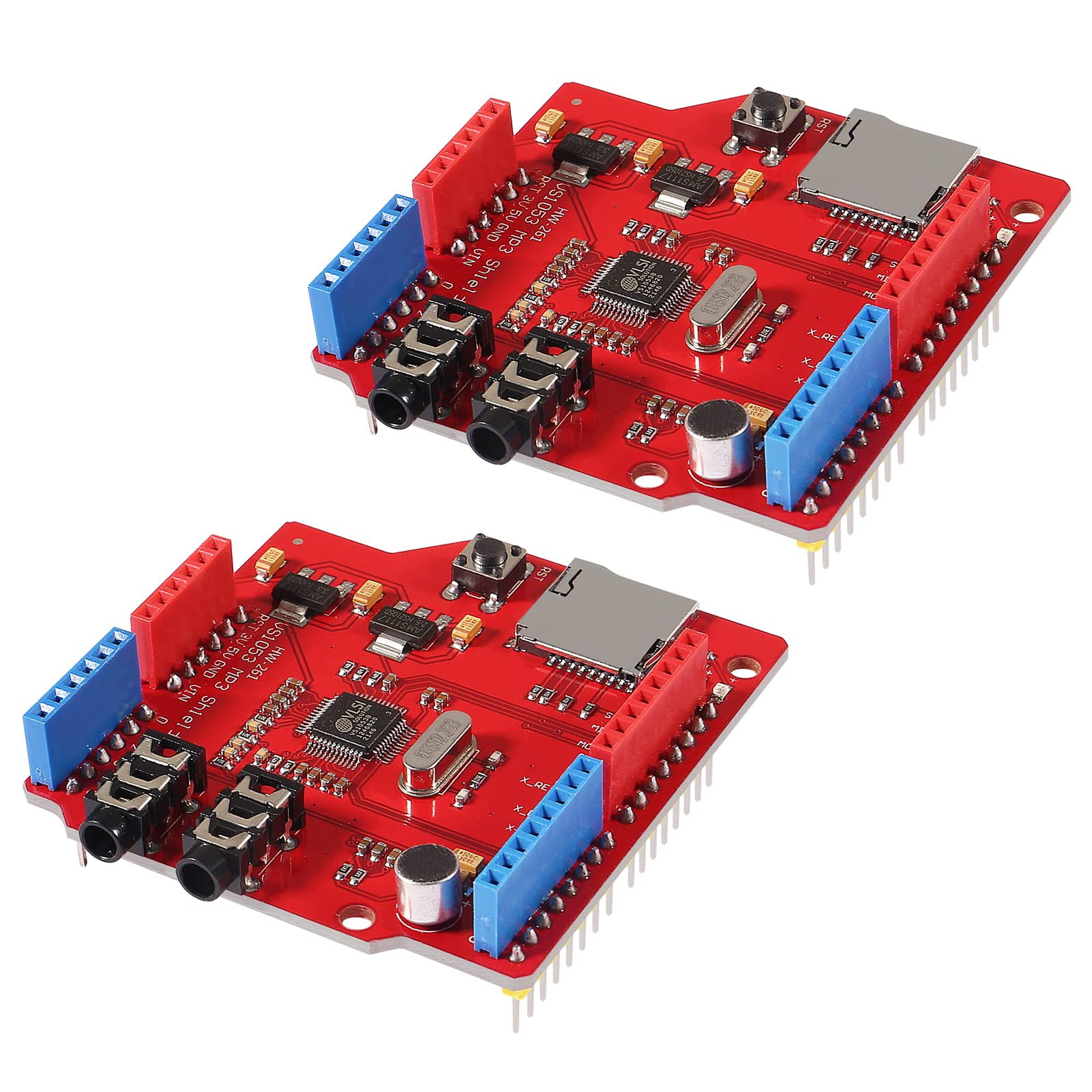 AITRIP 2PCS VS1053 VS1053B Stereo Audio MP3 Player Shield Record Decode Development Board Module with TF Card Slot for Arduino UNO R3 One
