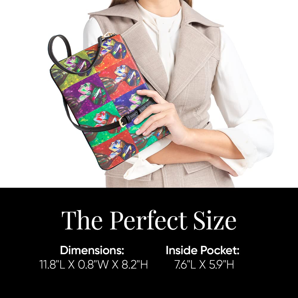 Alexandra Khazin Clutch Purses for Women - Clutch Handbag with Removable Strap - Slow Fashion Design - Microfiber Bag with Silk Lining & Protective Dust Jacket - Sunny Side Up