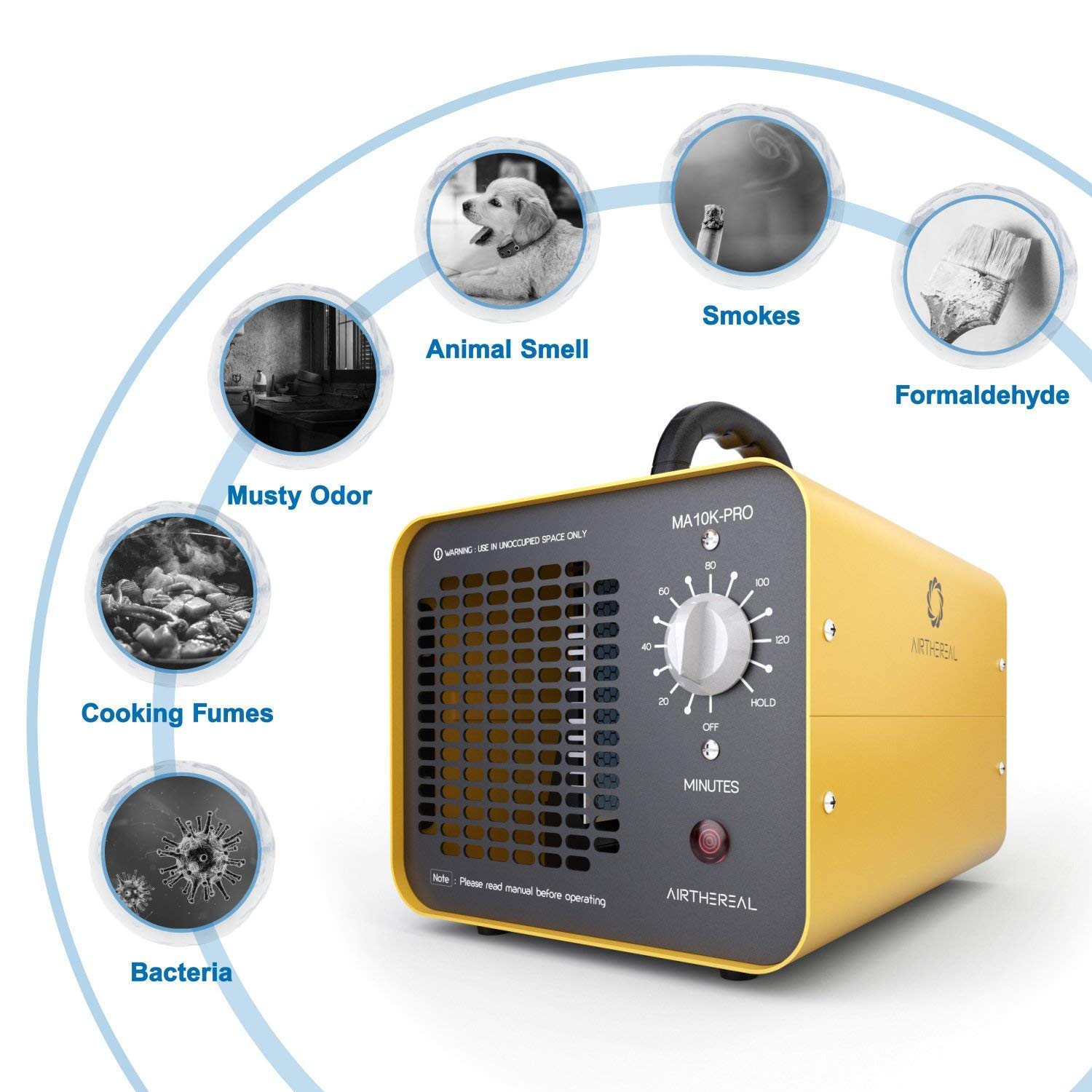Airthereal Bundle | MA5000 Ozone Generator with 5000mg/h and MA10K-PRO Ozone Generator 10000 mg/h High Capacity O3 Ionizer Machine
