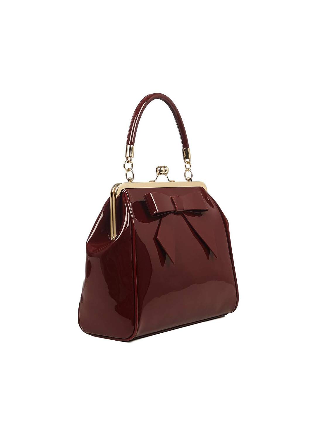 Dancing Days American Vintage Rockabilly Retro 50s Top Handle Bag Handbag (Burgundy)