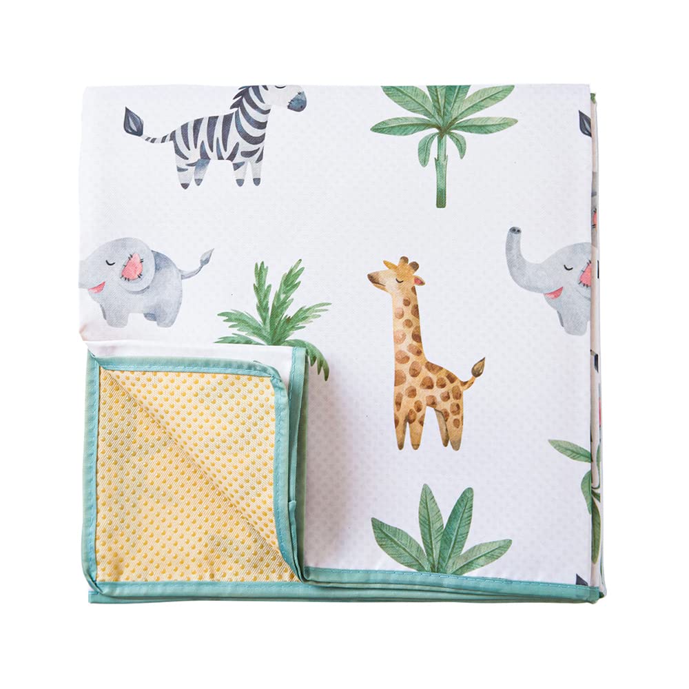 Baby Splat Mat for Under High Chair - Waterproof and Washable Eating Mat for Toddlers&Kids, Portable Play Mat and Table Cloth 43 inch (Giraffe)
