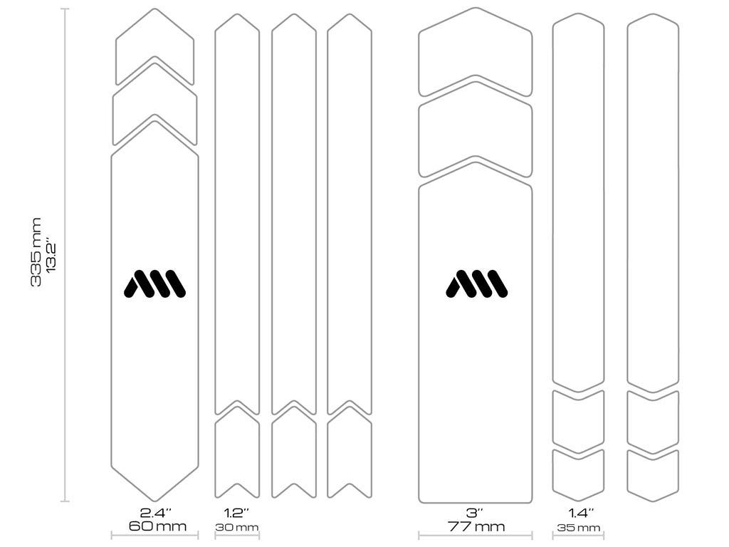 All Mountain Style MTB Bike Frame Protector | Honeycomb 380 Microns PVC | Universal Clear Guard for Downhill & Enduro | 18-Piece Set