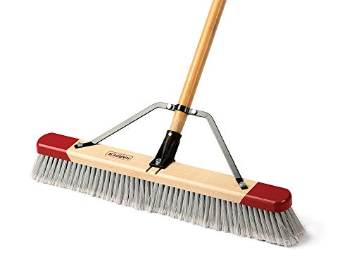 Harper 2224P1 Premium Indoor Smooth-Surface Hardwood 24 in. Push Broom, Brown