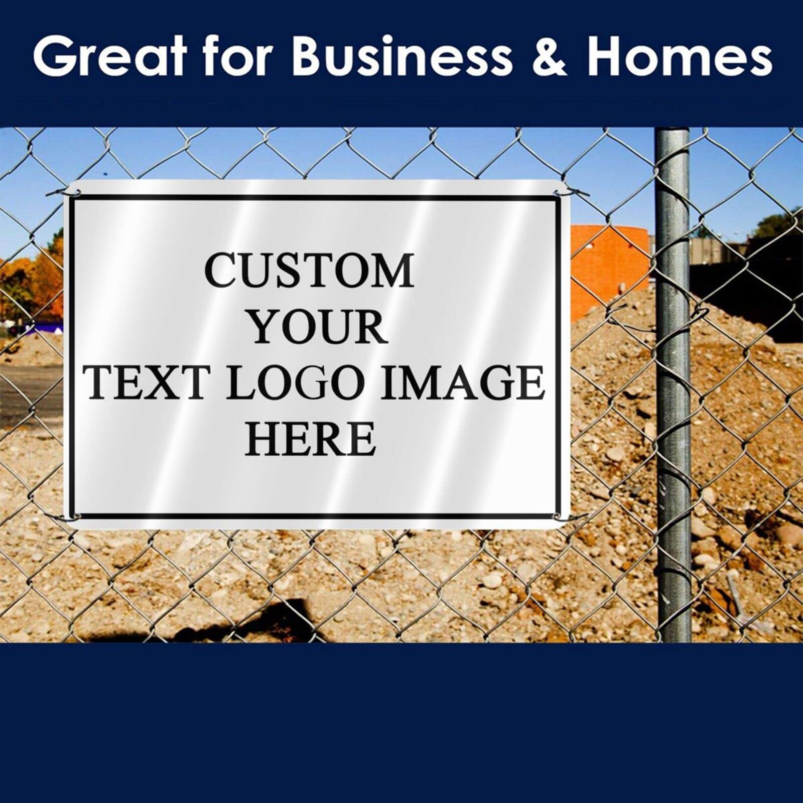 Custom Aluminum Sign Add Your Text Logo Image Design Personalized Aluminum Windproof and Rust-Proof Metal Signs for Showrooms, Living Rooms, Gardens and Other Places