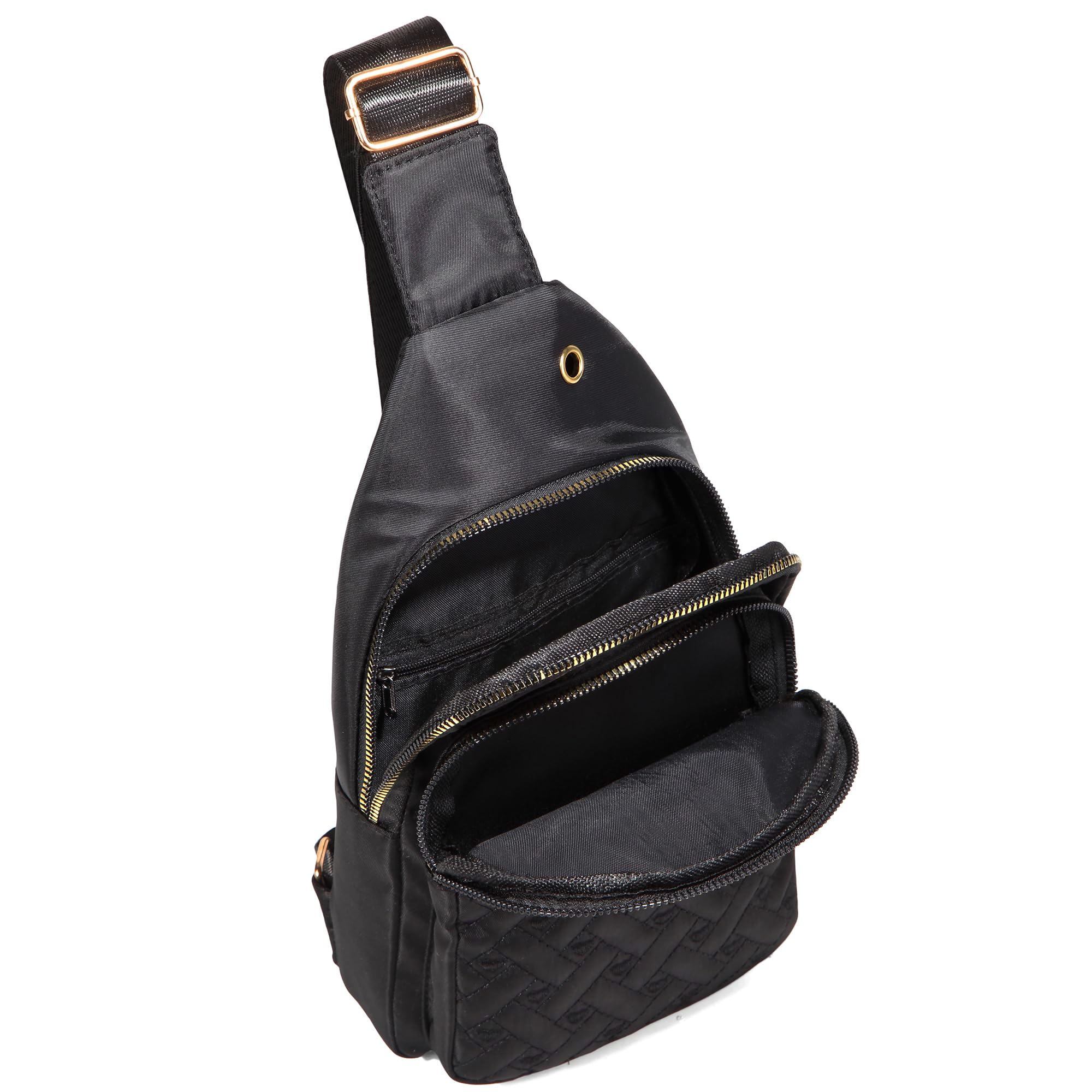 AIKELIDA Small Sling Backpack Crossbody Sling Bag Fanny Pack Cross Body Bag for Outdoors Hiking Traveling - Black