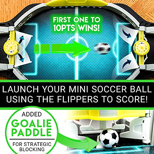 Franklin Sports Mini Tabletop Soccer Shootout Game - Arcade Style Soccer Table Game for All Ages- Electronic LED Scoreboard and Sounds