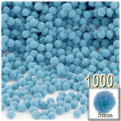 The Crafts Outlet Polyester Pom Poms, Solid Color, 5mm/0.20-inch, 200-pc, Orange