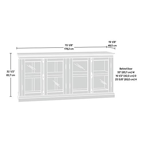 Sauder Barrister Lane Storage Credenza, for TVs up to 70", Iron Oak finish