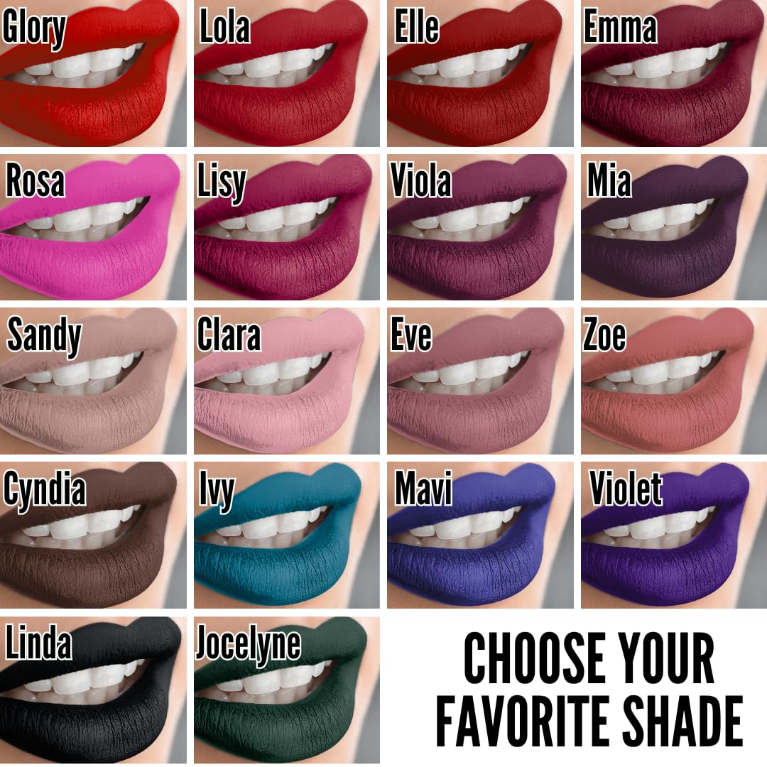 Mynena Orange Red Long-Lasting Matte Liquid Lipstick Intense Color Smudge-Proof & Waterproof Comfortable Hydrating Shea Butter Vegan & Cruelty-Free | Glory