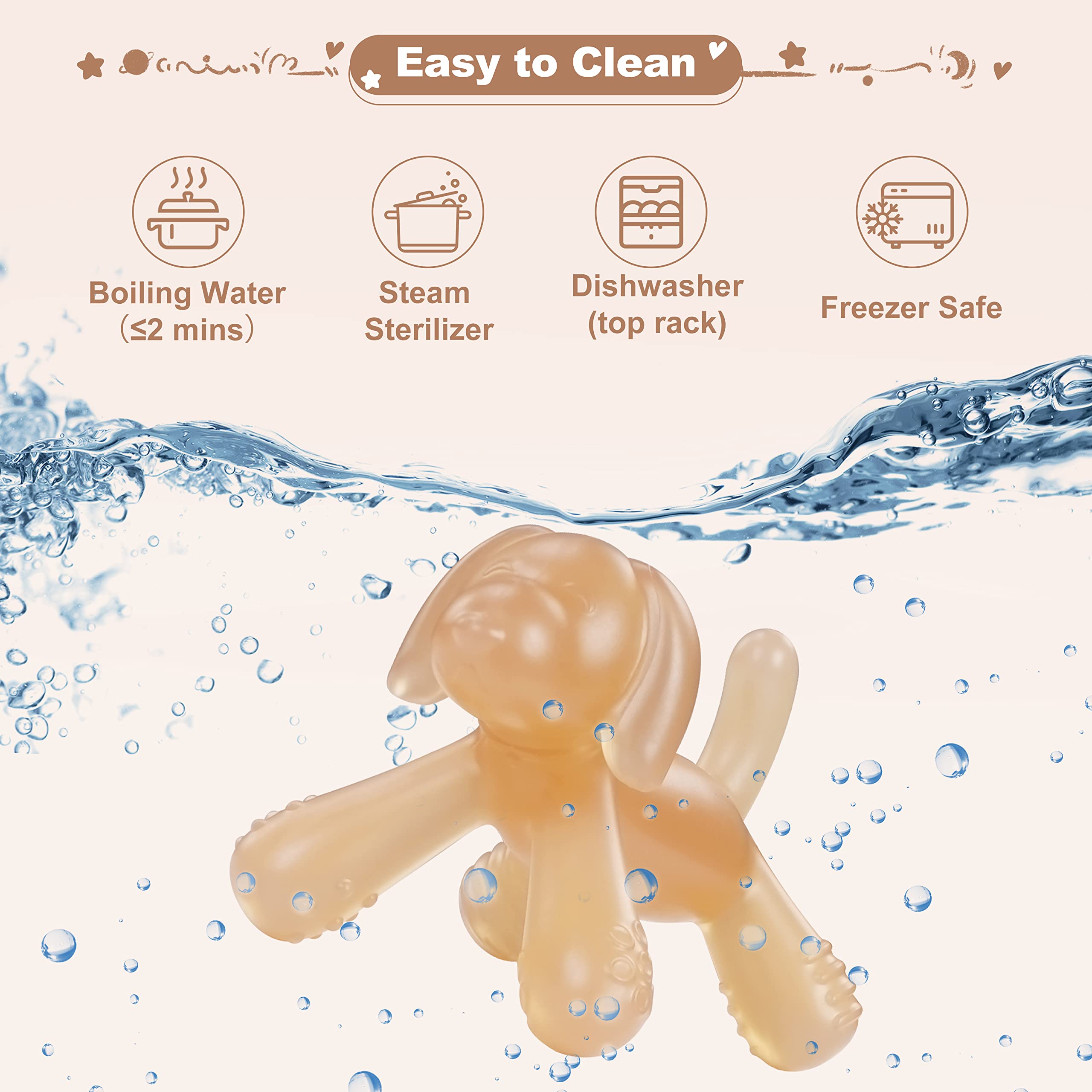 Baby Teething Toys, DDMY Manhattan Rattle Toys 0-6 Months Infants, Chew for Sucking Needs, Silicone Sensory Pacifiers Baby, Teether Toy 6 to 12 Gift