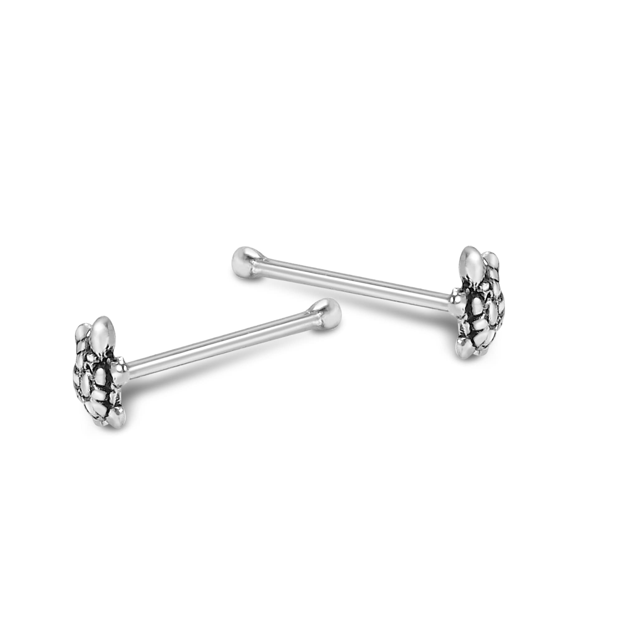 AeraVida 22G A Pair of Adorable Turtles Sterling Silver Nose Ring | Classic Sterling Silver Stud Nose Ring for women | Animal Stud Nose Ring | Chic Stud Nose Ring