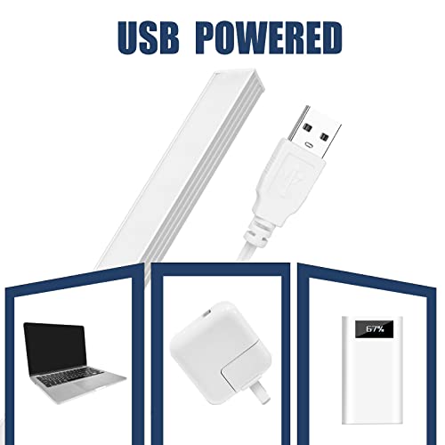 DWEPTU LED Under Cabinet Lighting, Under Cabinet Lights with USB Powered Under Cabinet Lights for Closet Light Bar Under Counter Lighting Work Tables Student Dormitory (Include AC Power Plug)