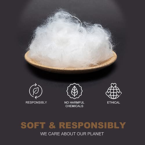 DWR 100% Cotton Covered Lightweight Down Alternative Comforter, Ultra-Soft Skin-Friendly Cloud Breathable Eucalyptus Microfiber Duvet Insert for Warm Sleeper (King, White)