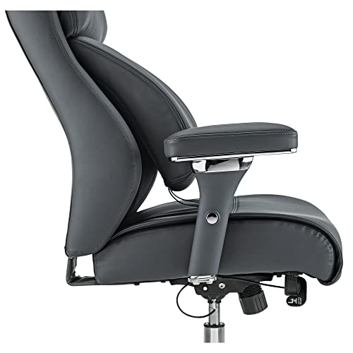 RealspaceĀ® Modern Comfort Keera Bonded Leather Mid-Back Manager's Chair, Gray/Chrome, BIFMA Certified