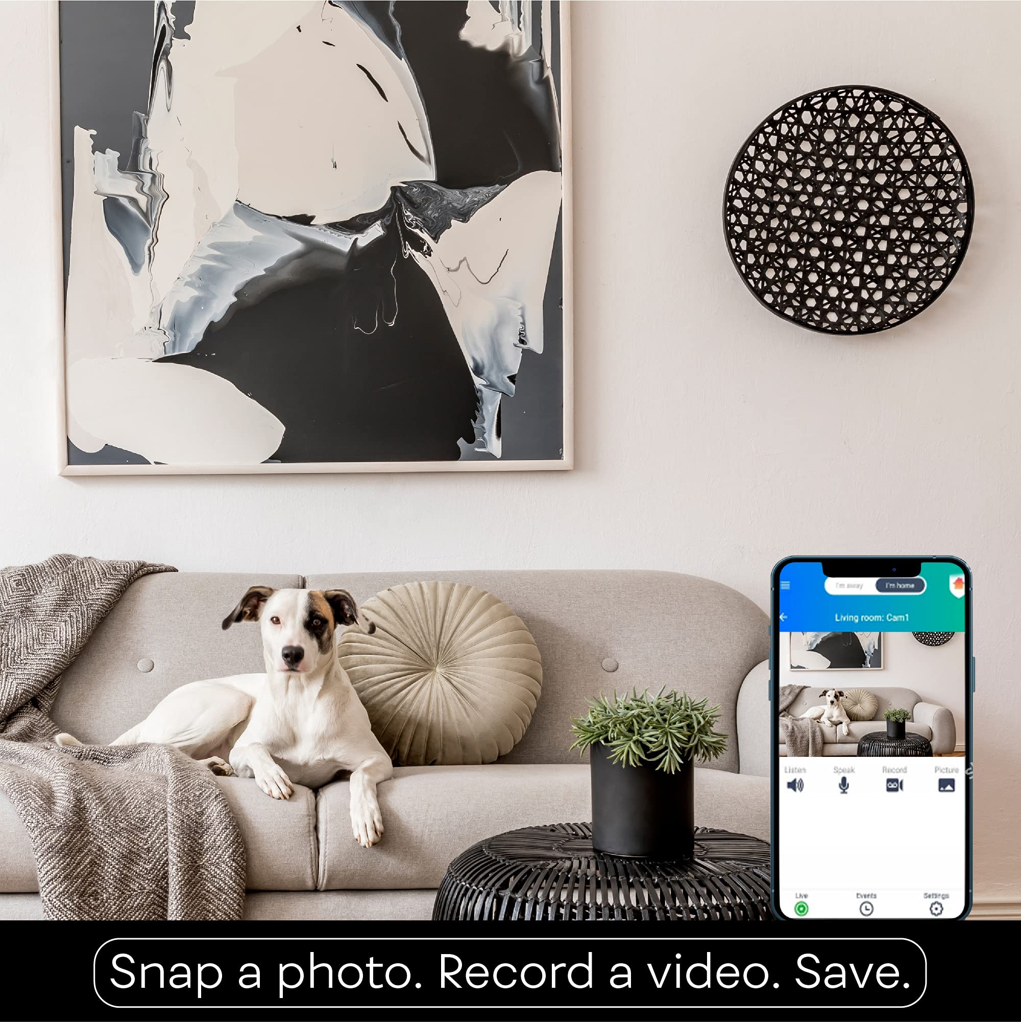 Vivitar Smart Home Security Camera, Indoor Wide Angle WiFi Camera for Home Security with Night Vision, Motion Alerts, 2 Way Communication, Pet and Baby Monitor Surveillance Camera