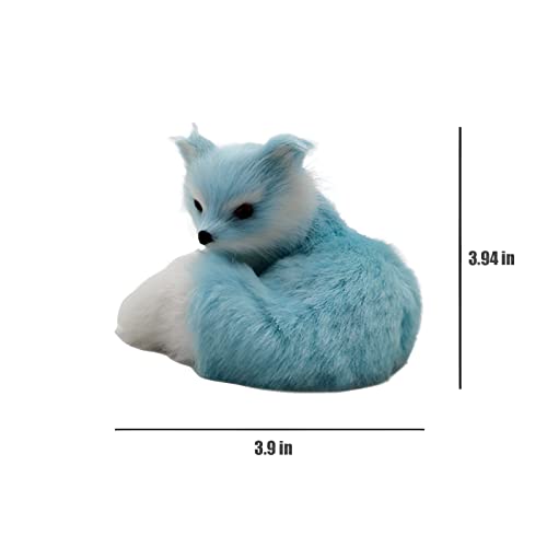 DZYUZK-Fox Toy Children's Simulation Blue Fox Cute Realistic Plush Doll Blue Fox Plush Toy