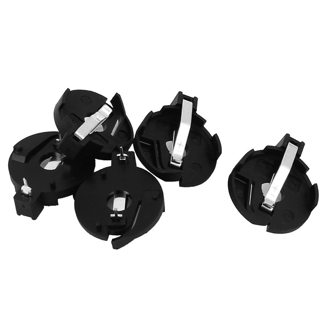 VNDEFUL 10 Pcs Black CR2016 2025 2032 23mm x 6mm Coin Cell Button Battery Holder